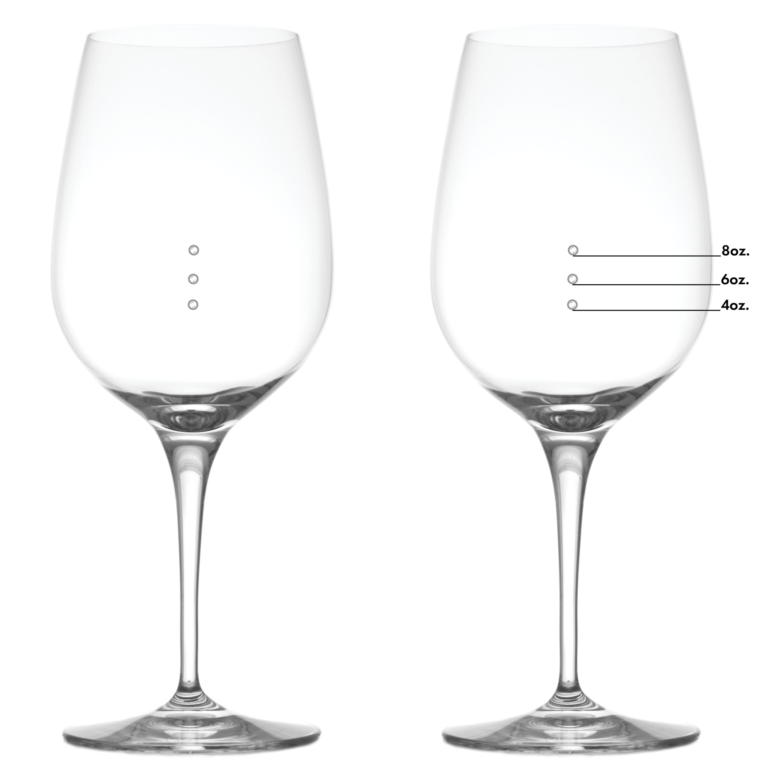 Premium Measuring Wine Glass With Measuring Marks